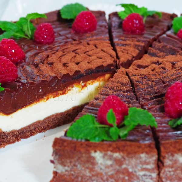 Tvarohový cheesecake s čokoládovou polevou | Pečené-varené.sk